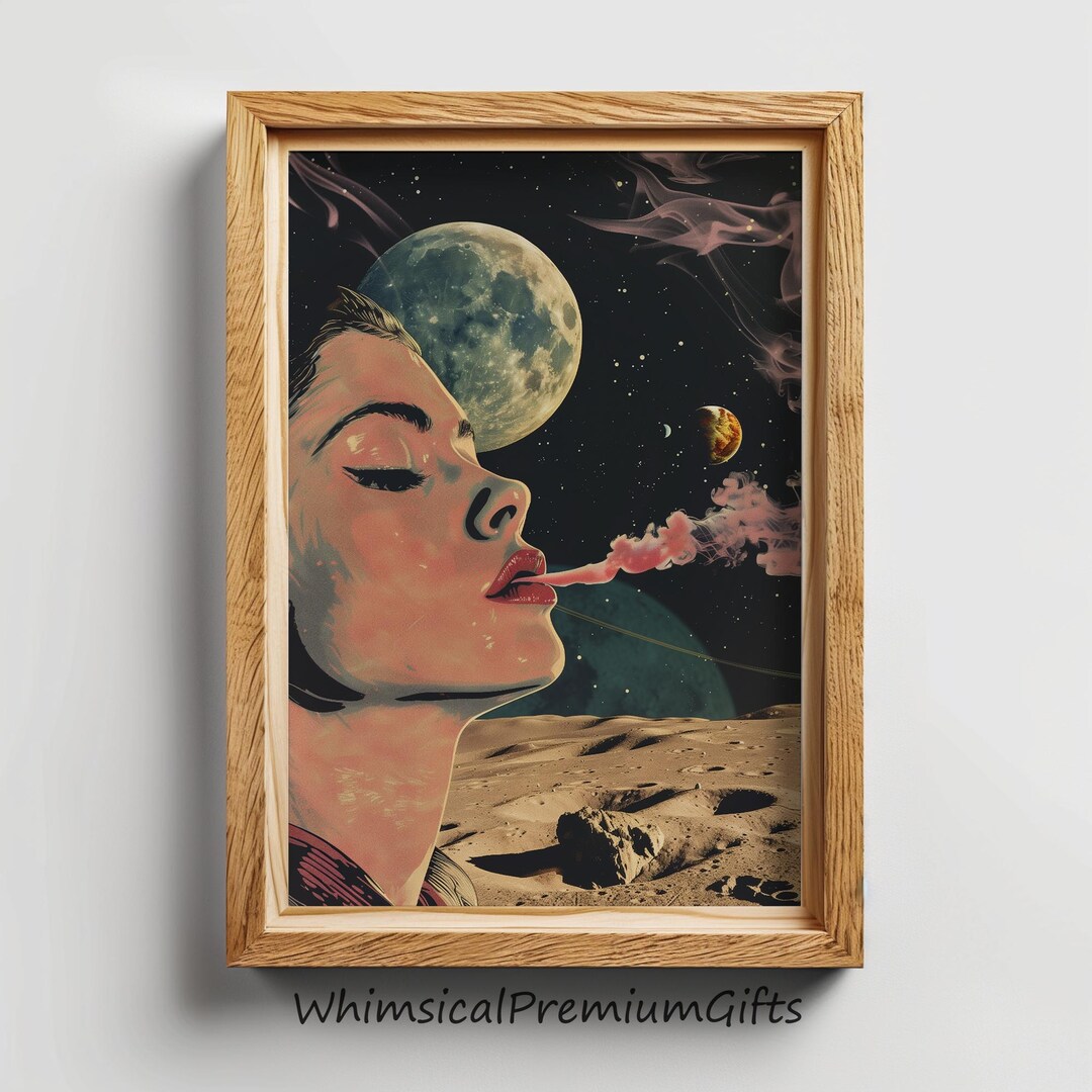 Egoless Retro Surreal Art Cannabis Poster Vintage Stoner Print Trippy ...