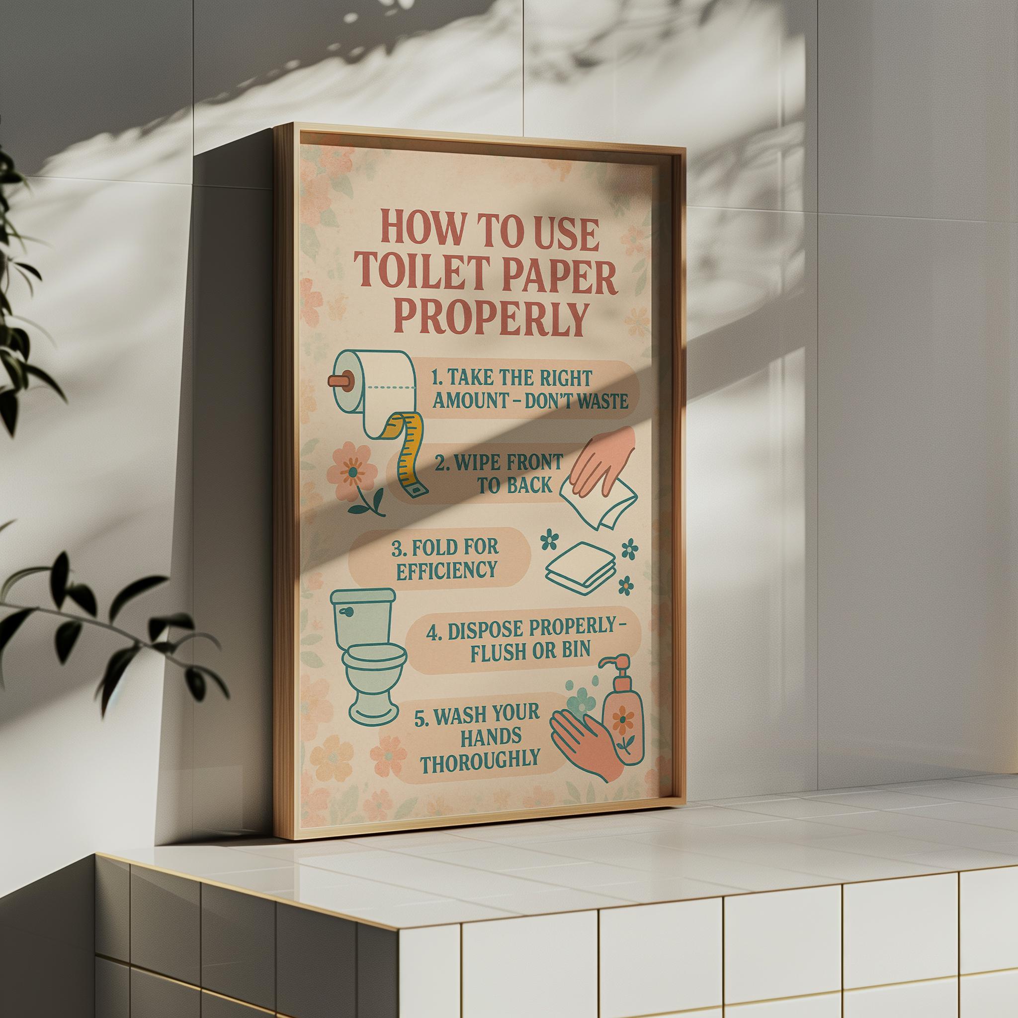 How to Use Toilet Paper Bathroom Decor, Funny Toilet Paper Bathroom ...