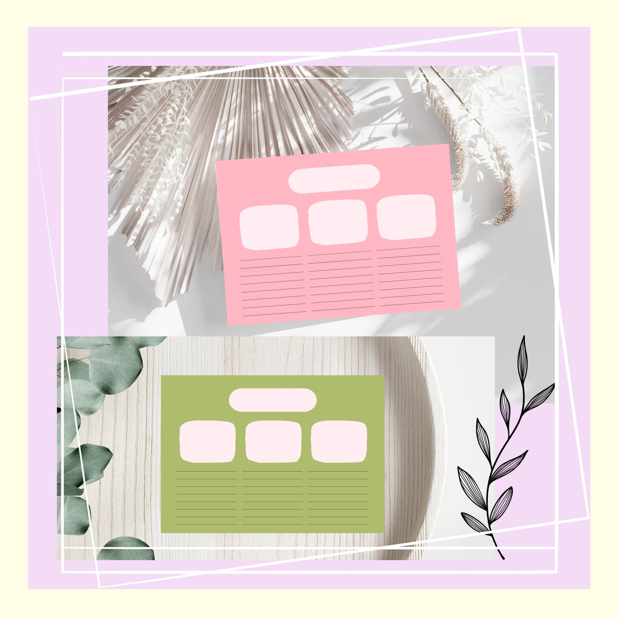 Mind Map Planner in Pastel 2, Printable Mind Map Planner, 4 Colors ...