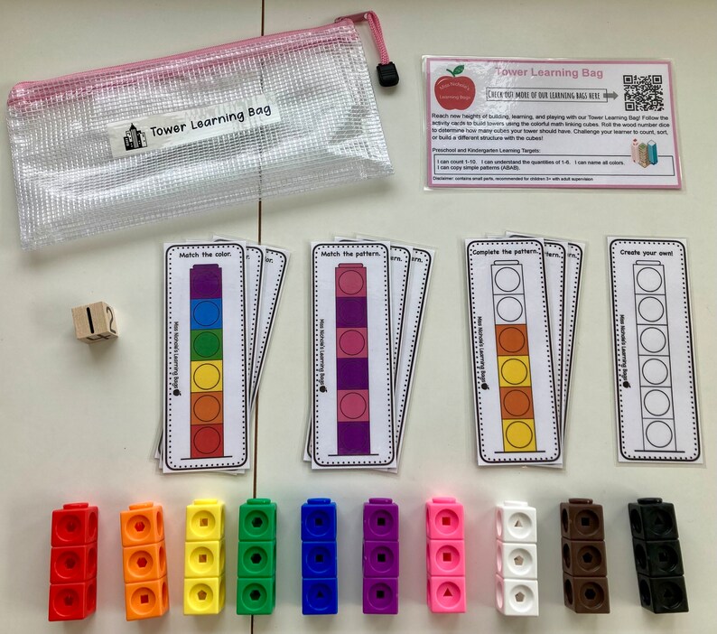 Tower Learning Bag. Busy Bag. Cubes. Fine Motor. Toddler. Play ...