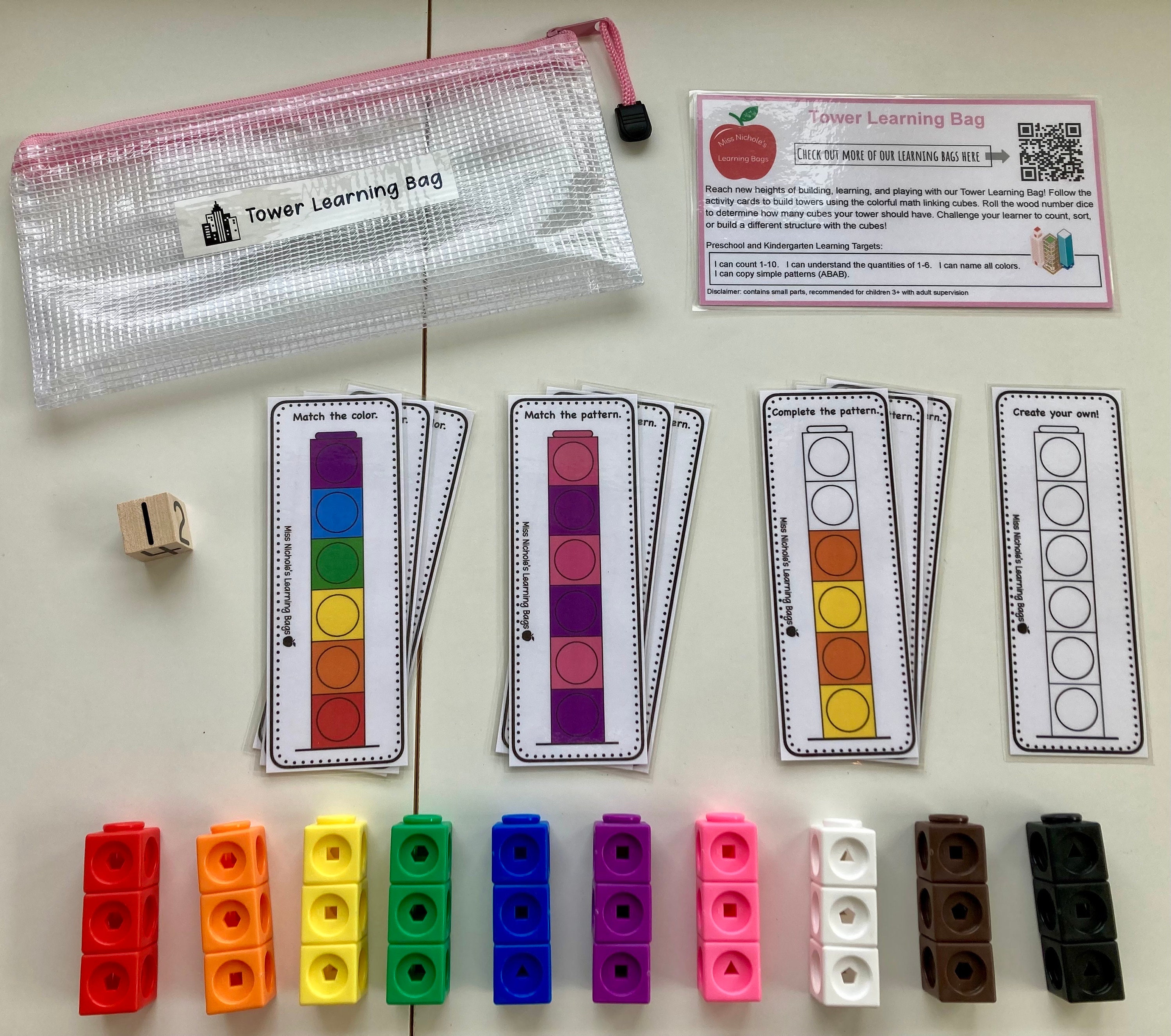 Tower Learning Bag. Busy Bag. Cubes. Fine Motor. Toddler. Play ...