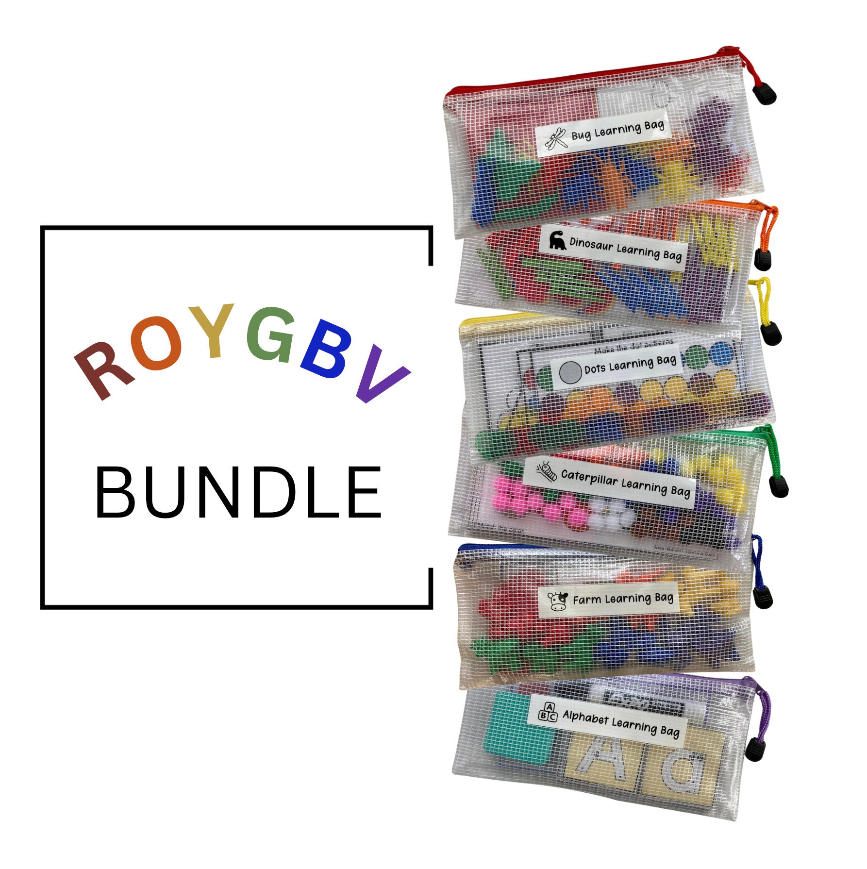ROYGBV Bundle. Learning Bags. Busy Bags. Fine Motor. Toddler. Play ...