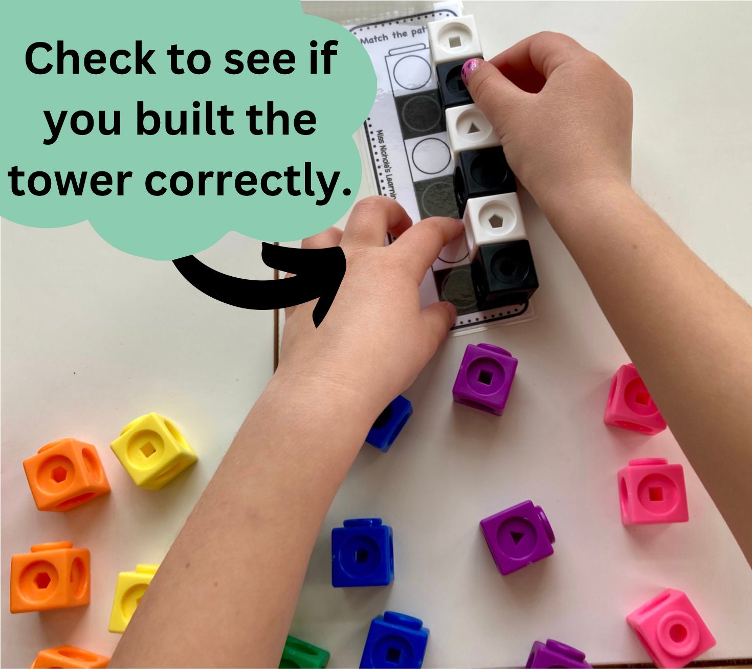 Tower Learning Bag. Busy Bag. Cubes. Fine Motor. Toddler. Play. Preschool. Kindergarten ...