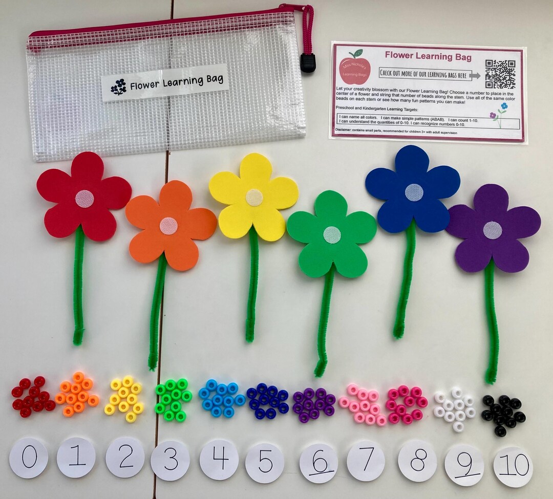 Flower Learning Bag. Busy Bag. Numbers. Fine Motor Skills. Toddler ...