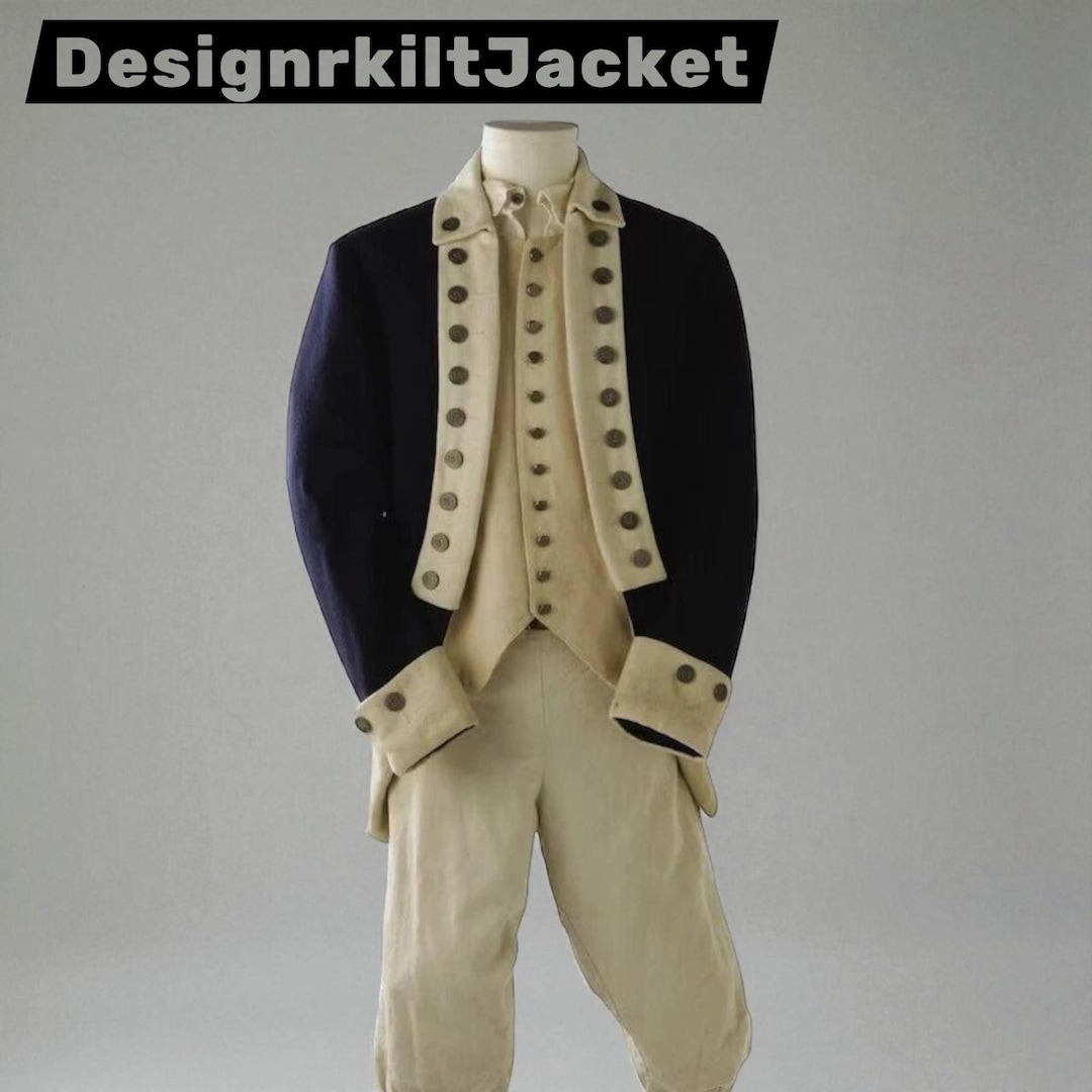 Men’s 18th Century Colonial Revolutionary War Wool Costume | Historical ...