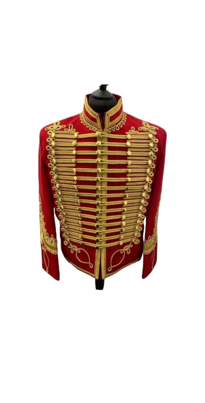 Red Napoleonic Jimmie Hendrix Military Style Tunic Plessie Hussar ...