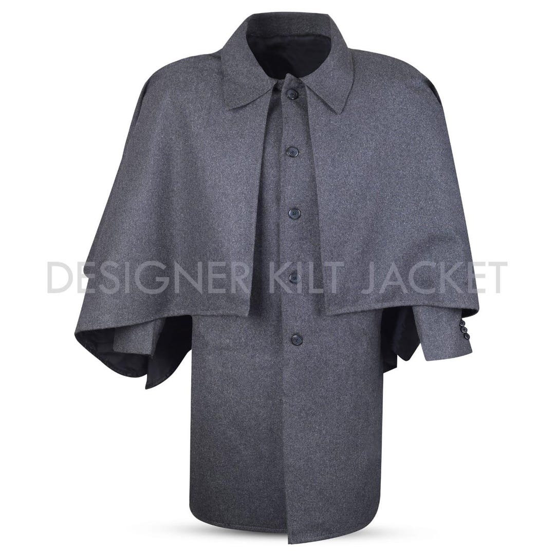 Men’s Ulster Cape Coat, Steampunk & Regency Cosplay Cloak, 1970s ...
