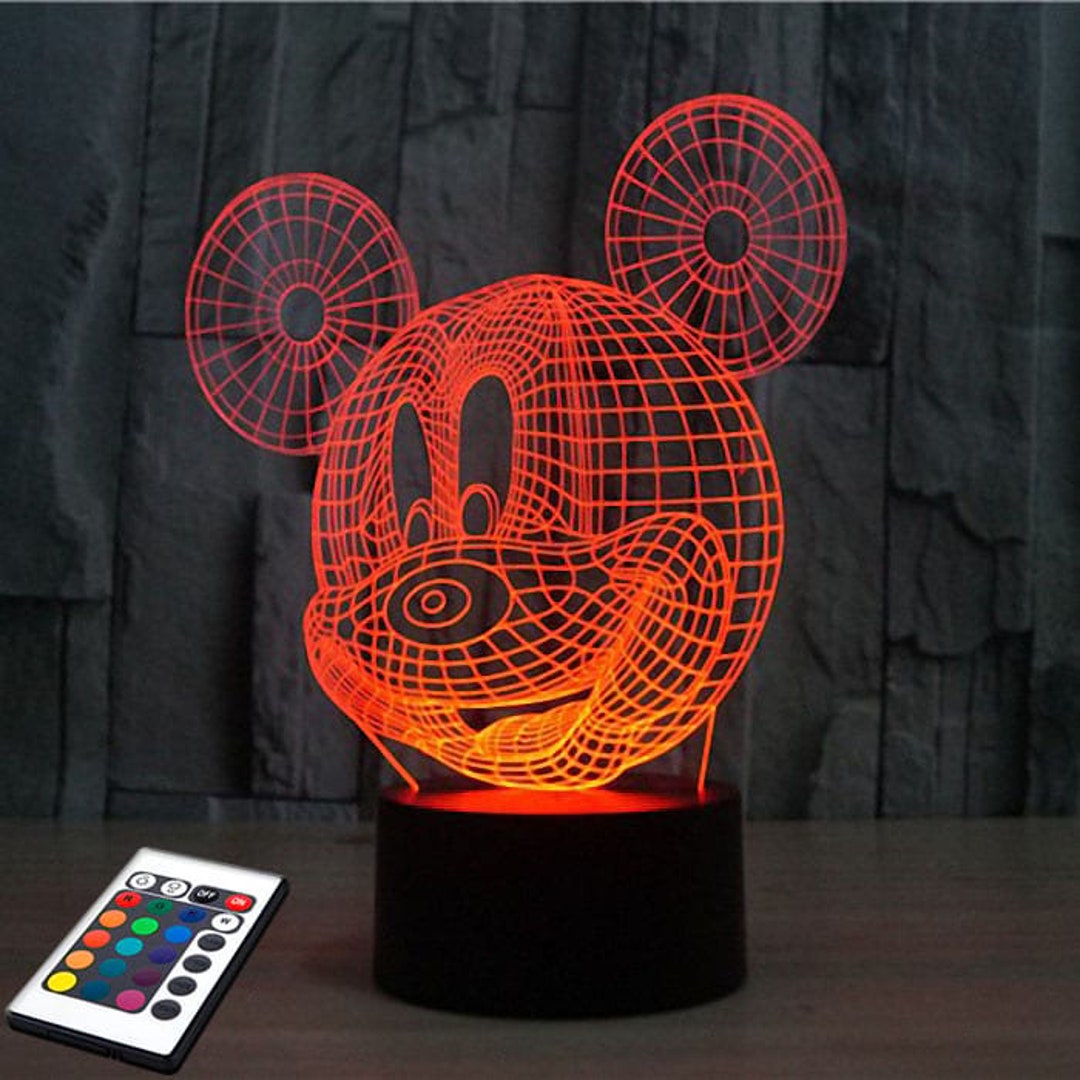 3D Mickey Mouse Lamp, Ideal as a Night Light, Gift for Kids Birthdays ...