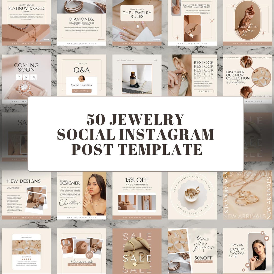 50 Jewelry Instagram Post Templates, Marketing Templates, Instagram ...