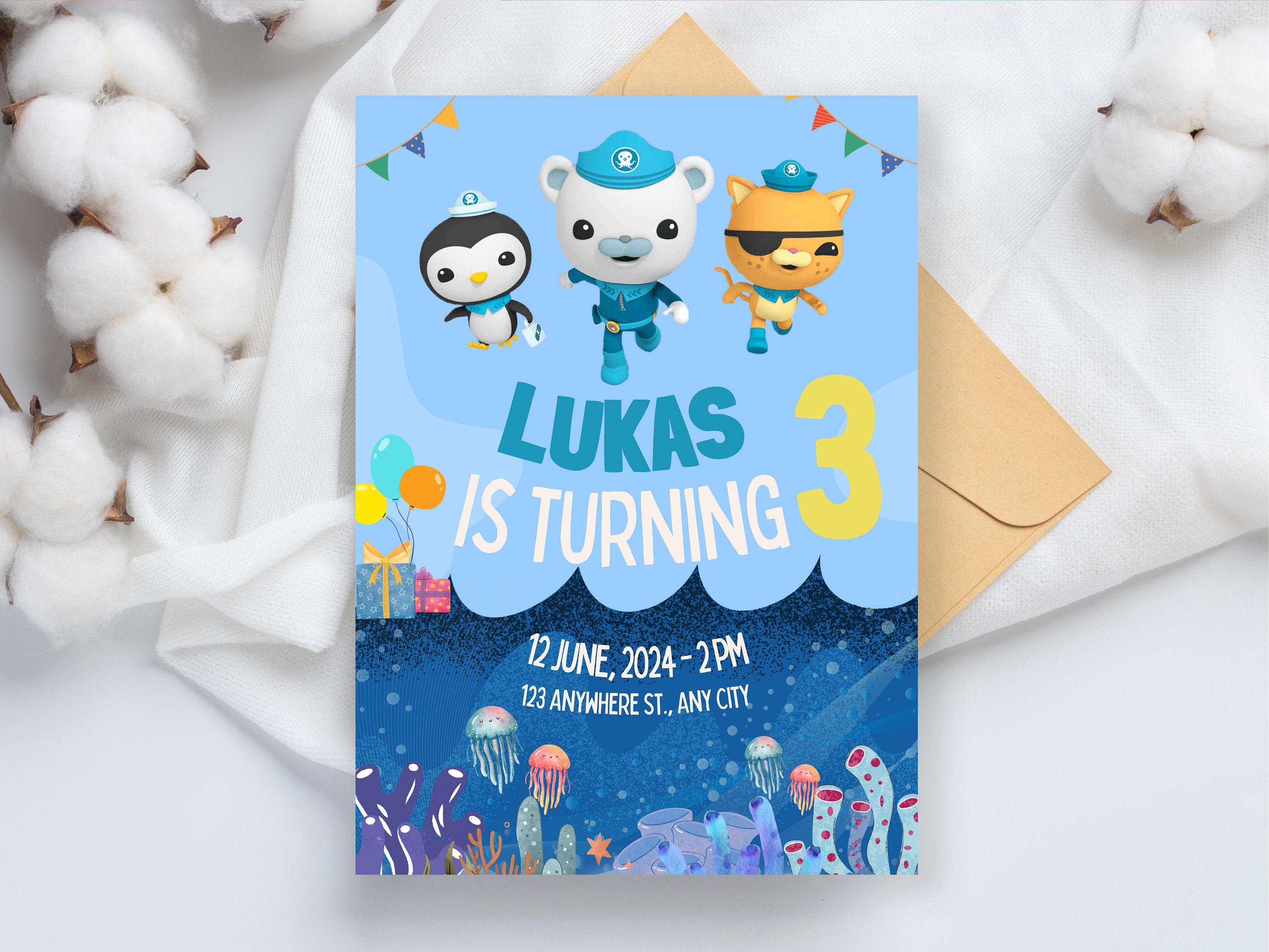 Octonauts Birthday Invitation Boys Editable Printable Canva Template ...