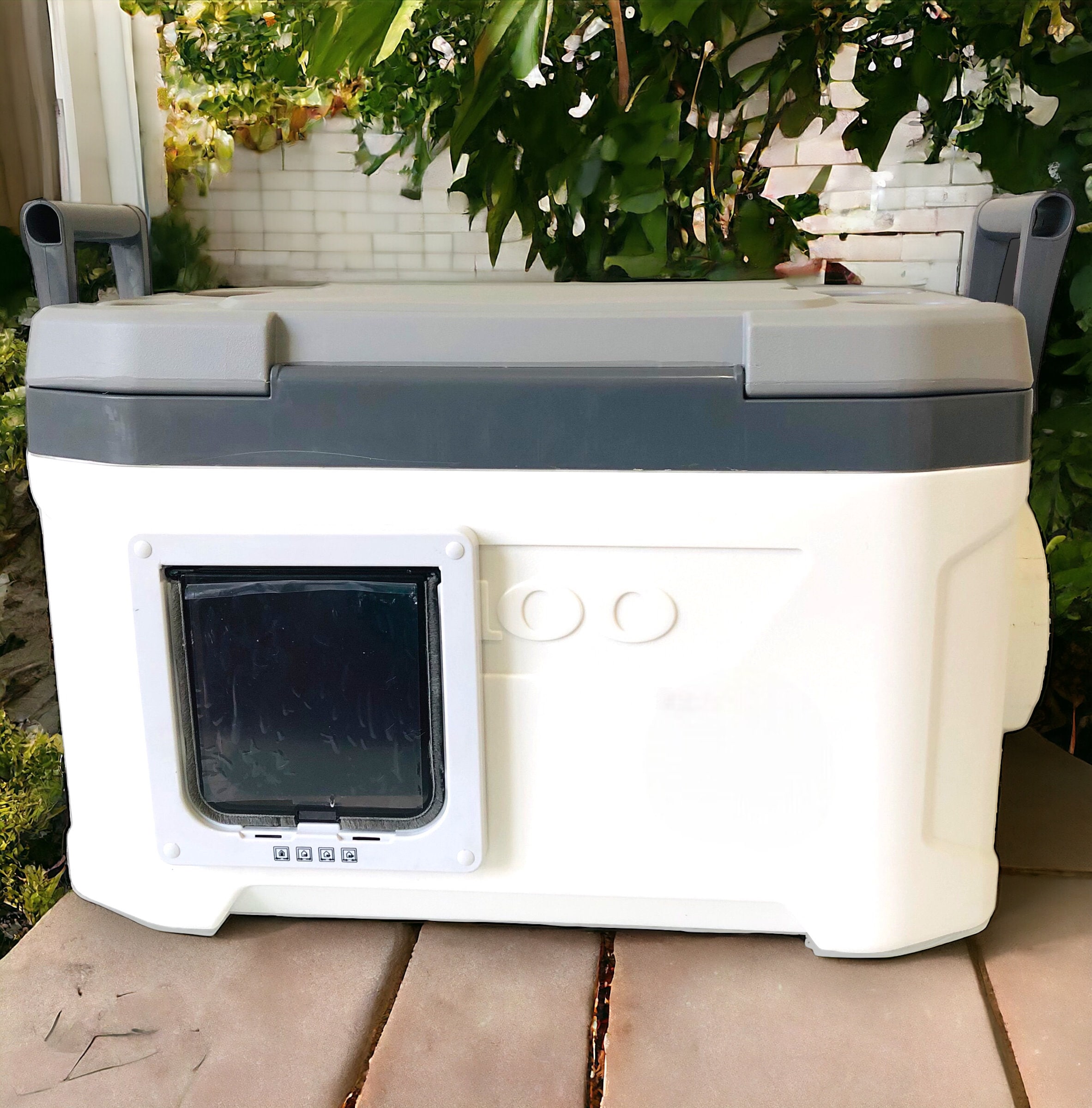Outdoor Feral Cat Shelter With Straw Bale, Cat House for Winter ...