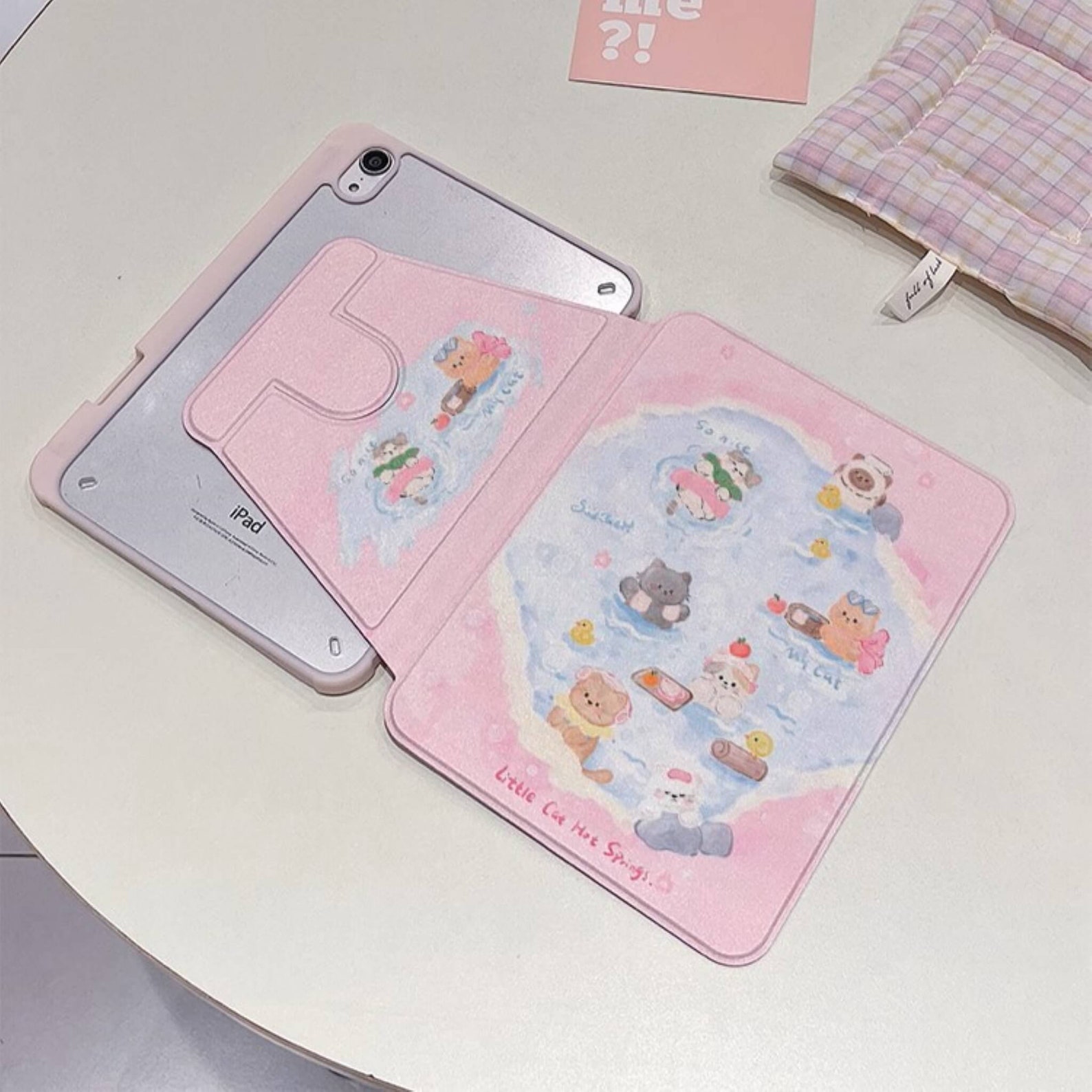 Kawaii Cute Kitten iPad Case: Pink iPad Case iPad Cover With Cat Kitten ...