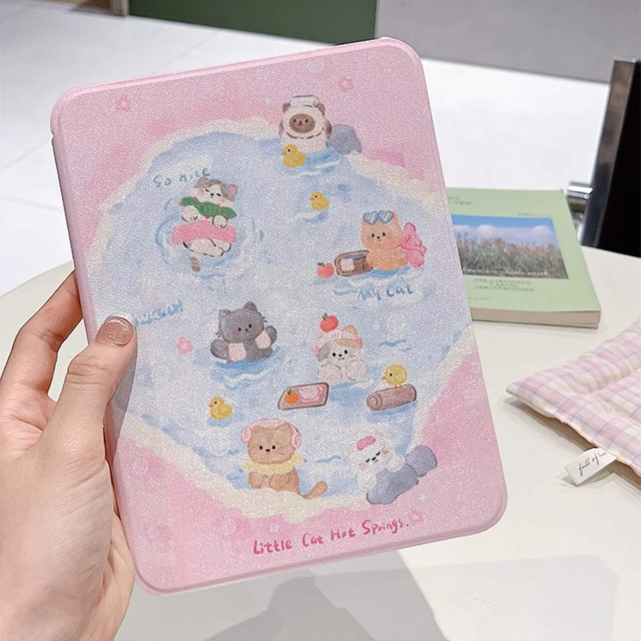 Kawaii Cute Kitten iPad Case: Pink iPad Case iPad Cover With Cat Kitten ...