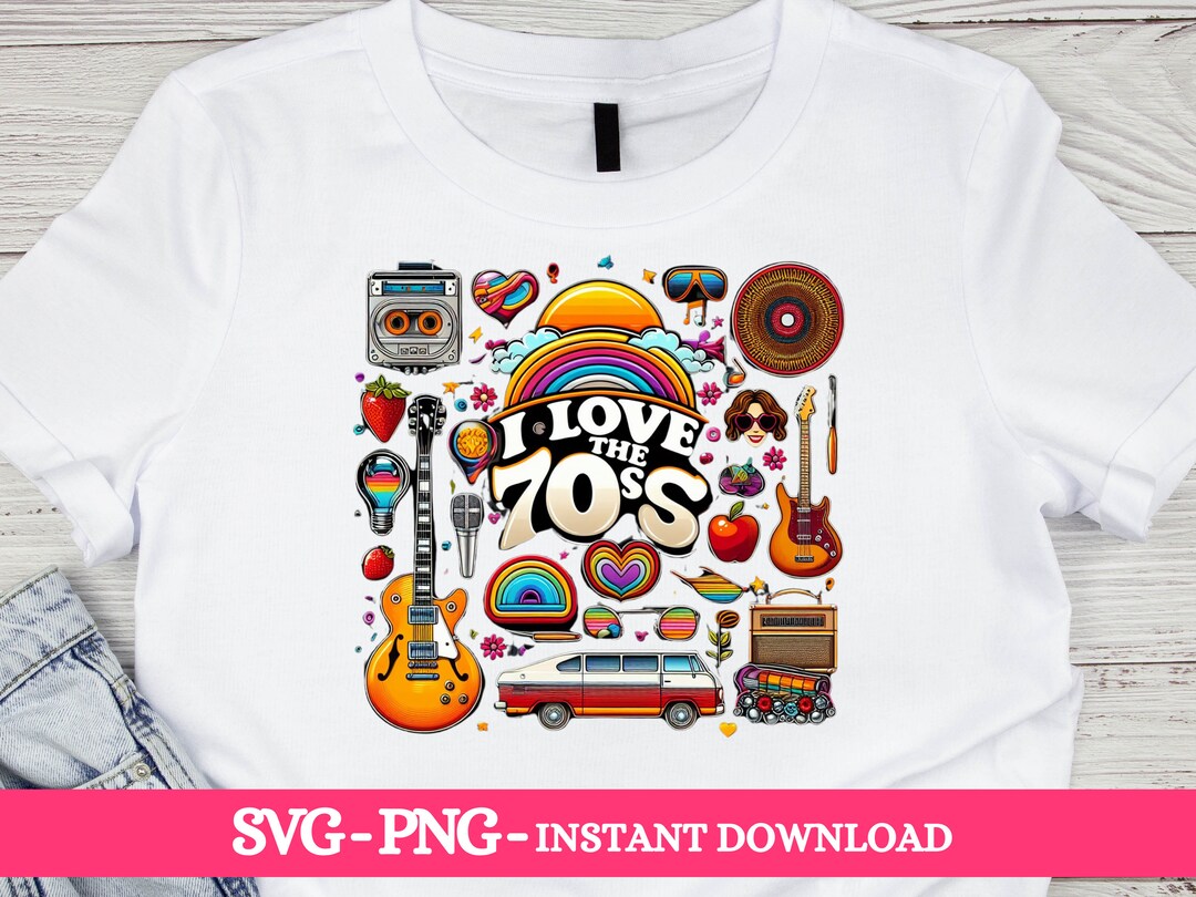 I Love the 70s Svg, Retro 70s Love PNG SVG Design Vintage 1970s ...