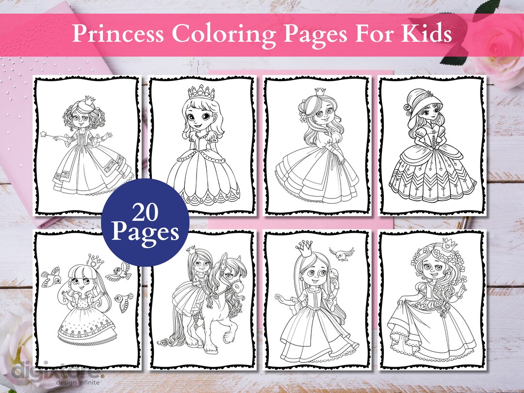 Princess Coloring Pages for Kids, Printable Fairy Tale Princess ...