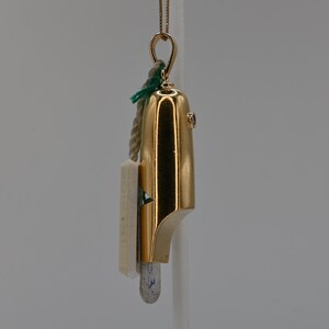 18K Yellow Gold Whistle With Diamond Accent Pendant - Etsy