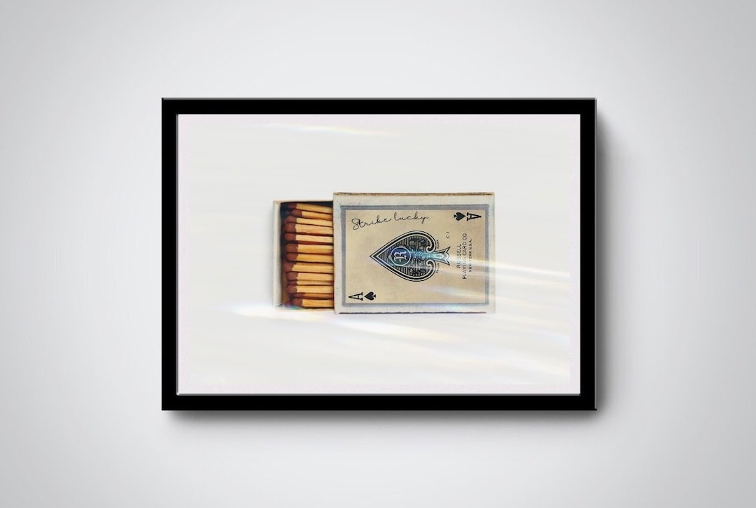 Strike Lucky Ace of Spades Retro Matchbox Print | Wall Art, Digital ...
