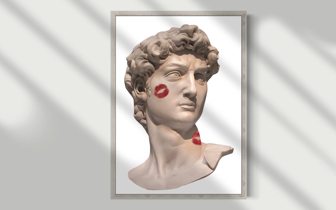 Statue of David Lipstick Kiss Art Print | Italian Wall Decor ...