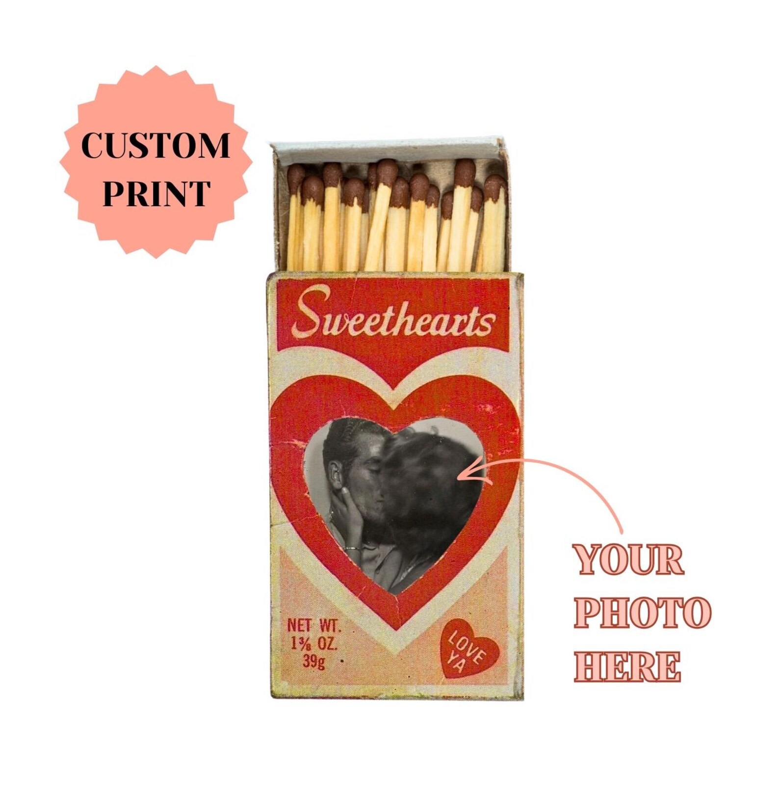 Custom Sweethearts Matchbox Wall Art | Personalised Gift for Couple ...