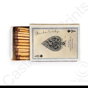 Strike Lucky Ace of Spades Retro Matchbox Print Wall Art, Digital ...