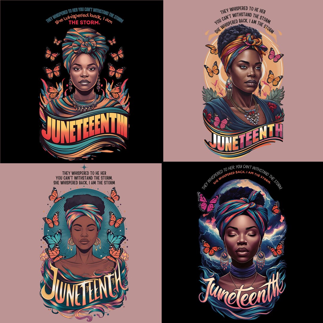 Juneteenth, I Am the Storm Poem 4 PNG Files, Black History Digital ...