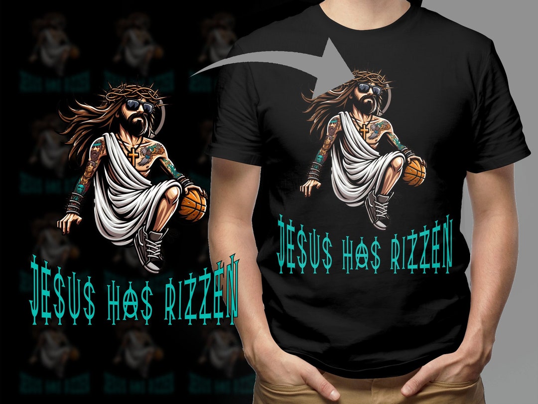 He is Rizzen, He Has Rizzen, Funny Jesus Basketball Easter Digital ...