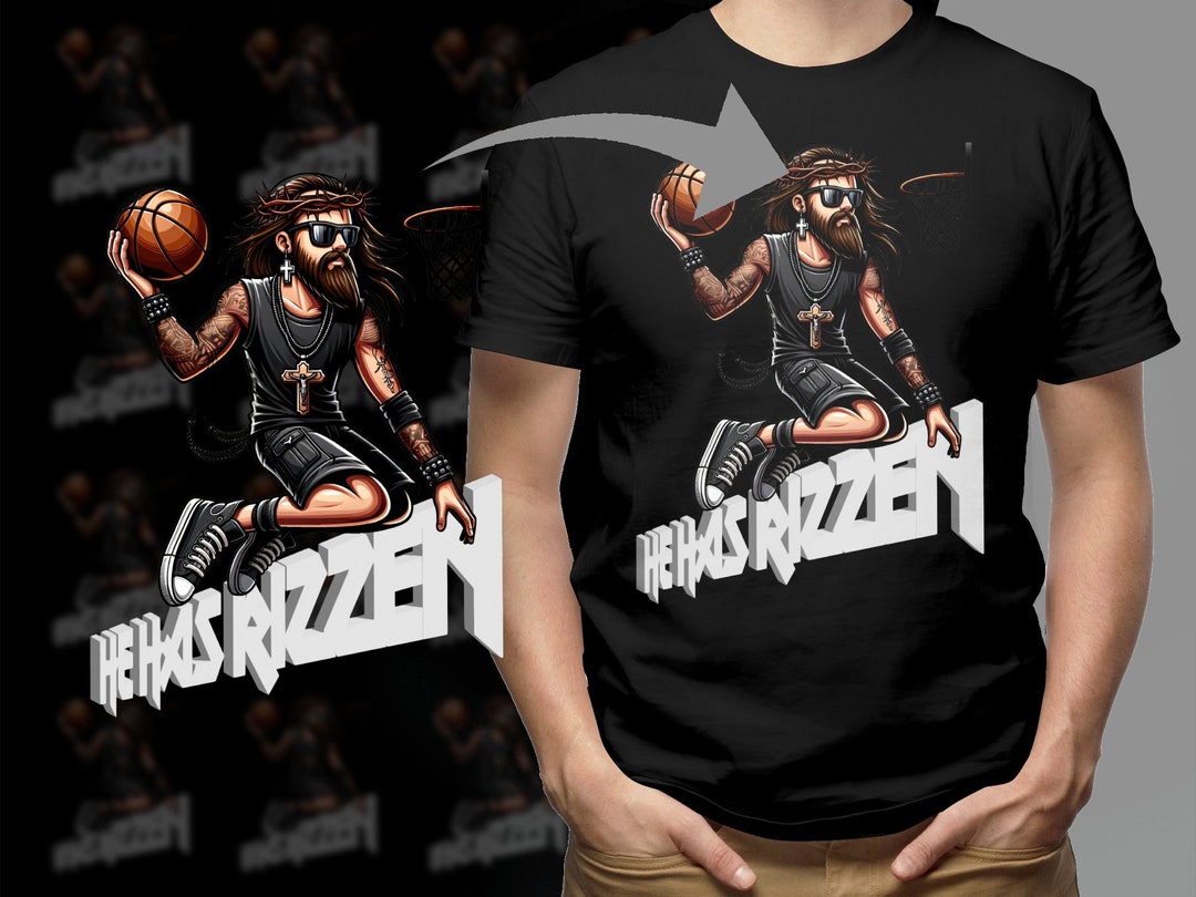 He is Rizzen, He Has Rizzen, Funny Jesus Basketball Easter Digital ...