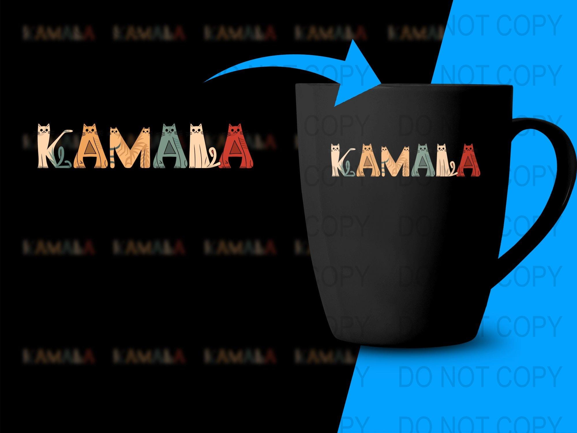 Kamala Harris Cat Name PNG and SVG, Cute Cat Letters, Childless Cat ...