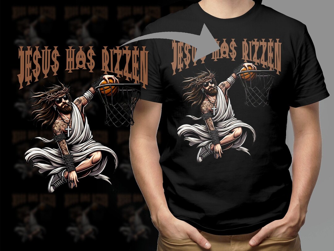 He is Rizzen, He Has Rizzen, Funny Jesus Basketball Easter Digital ...