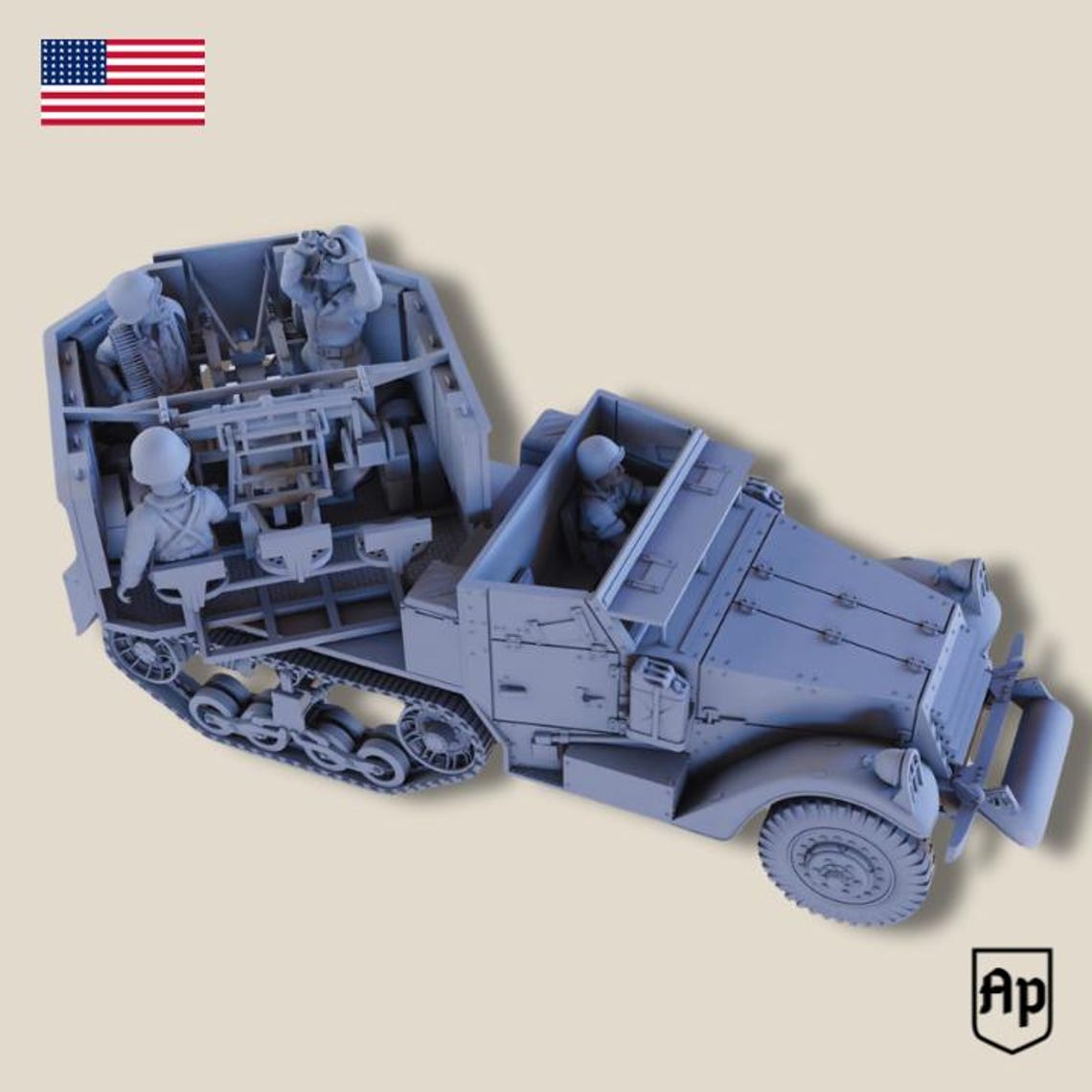 M15 MGMC Halftrack W 2 Crew and Driver WW2 US 28 Mm 20 Mm 15 Mm Bolt ...