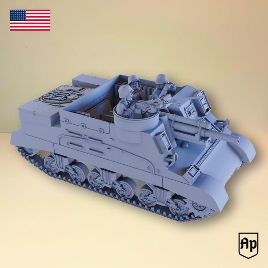 M7 Priest Late &crew Self-propelled Artillery Gun WW2 28 Mm 20 Mm 15 Mm ...