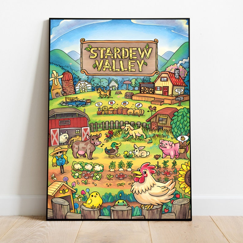 Stardew Valley Poster, Wall Art & Home Decor, Farming Simulation Video ...