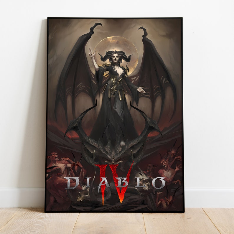 Diablo IV Poster, Wall Art & Home Decor, Dark Fantasy Action RPG Video ...