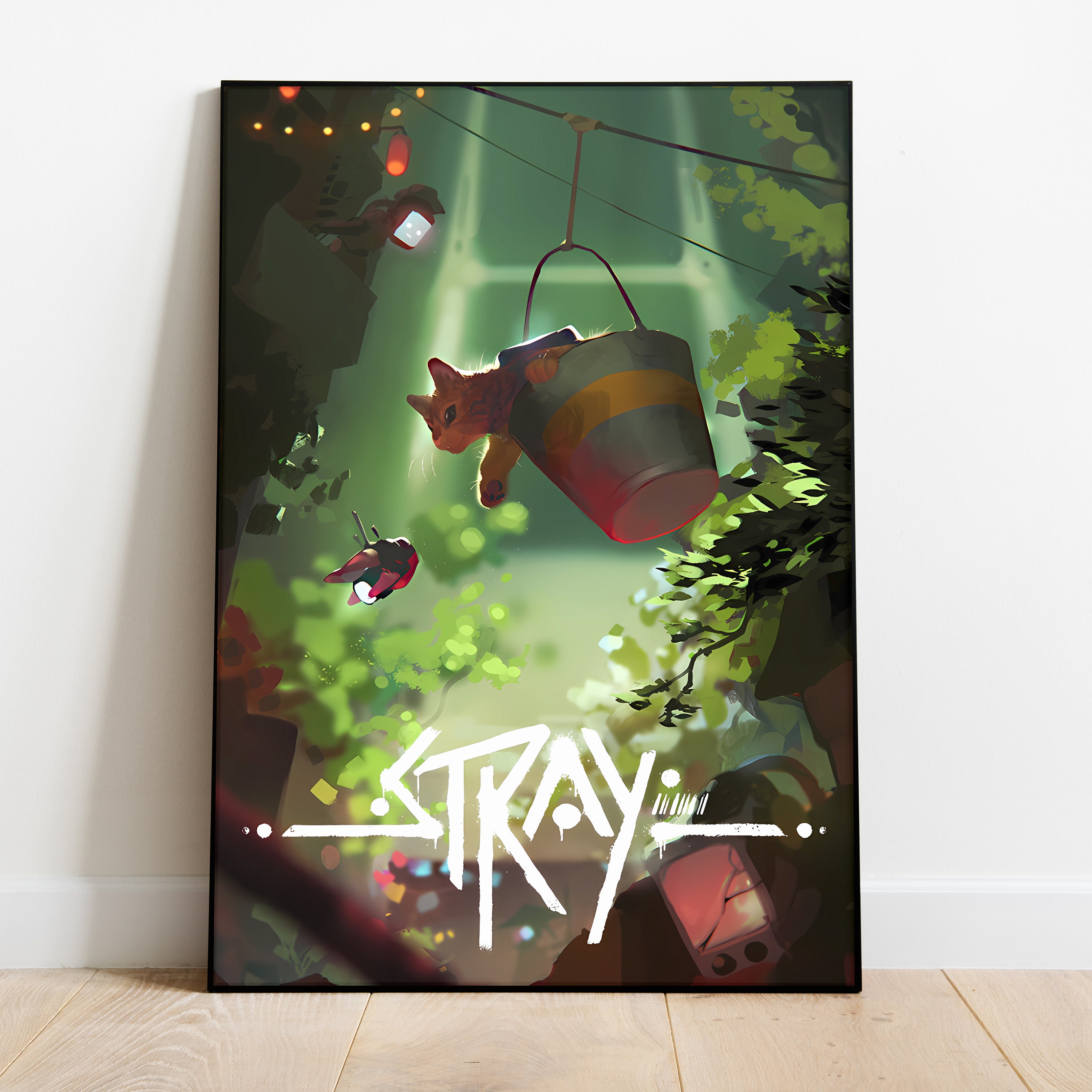 Stray Poster, Wall Art & Home Decor, Adventure Indie Video Game Poster ...
