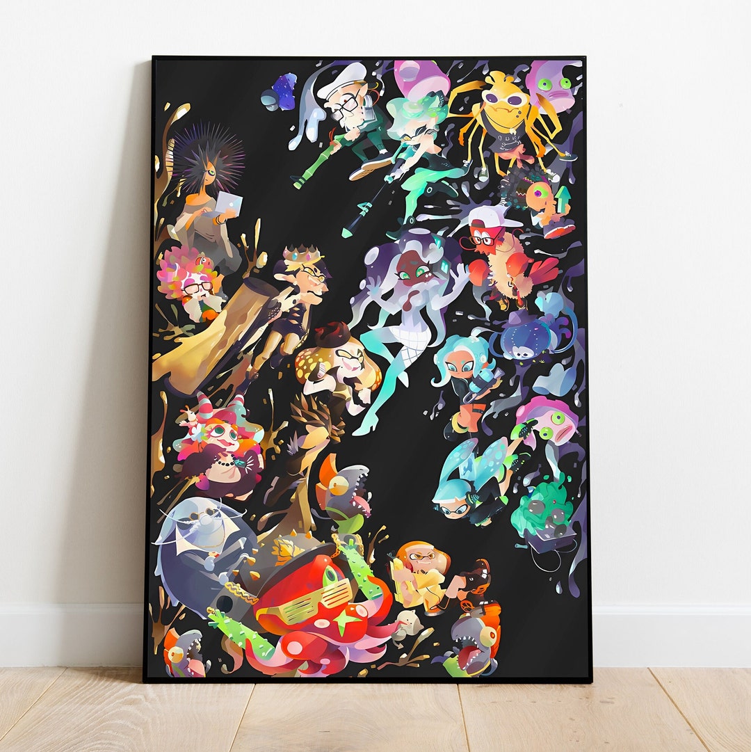 Splatoon Poster, Wall Art & Home Decor, Colorful Ink Shooter Video Game ...