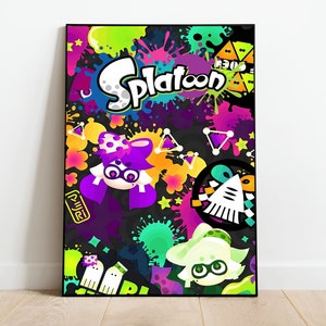Splatoon Poster, Wall Art & Home Decor, Colorful Ink Shooter Video Game ...