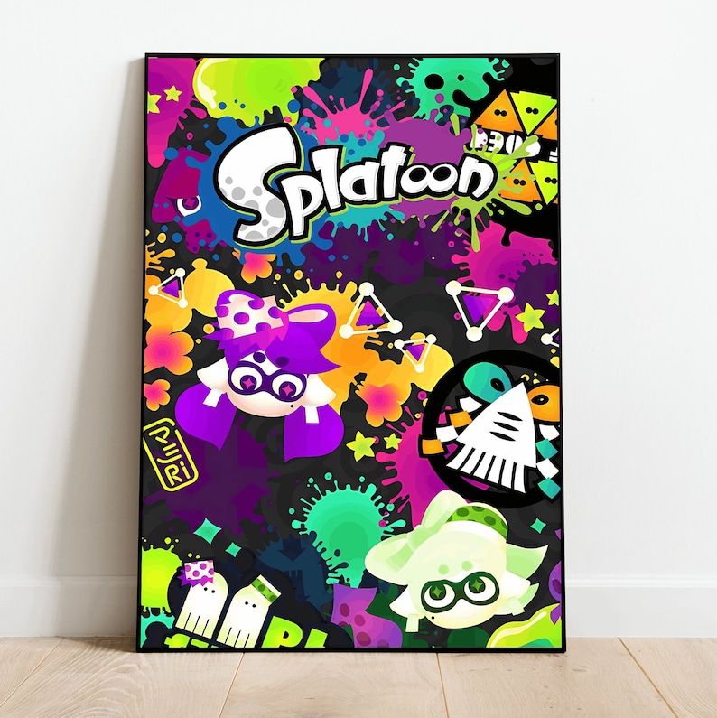 Splatoon Poster, Wall Art & Home Decor, Colorful Ink Shooter Video Game ...