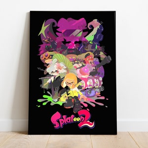 Splatoon Poster, Wall Art & Home Decor, Colorful Ink Shooter Video Game ...