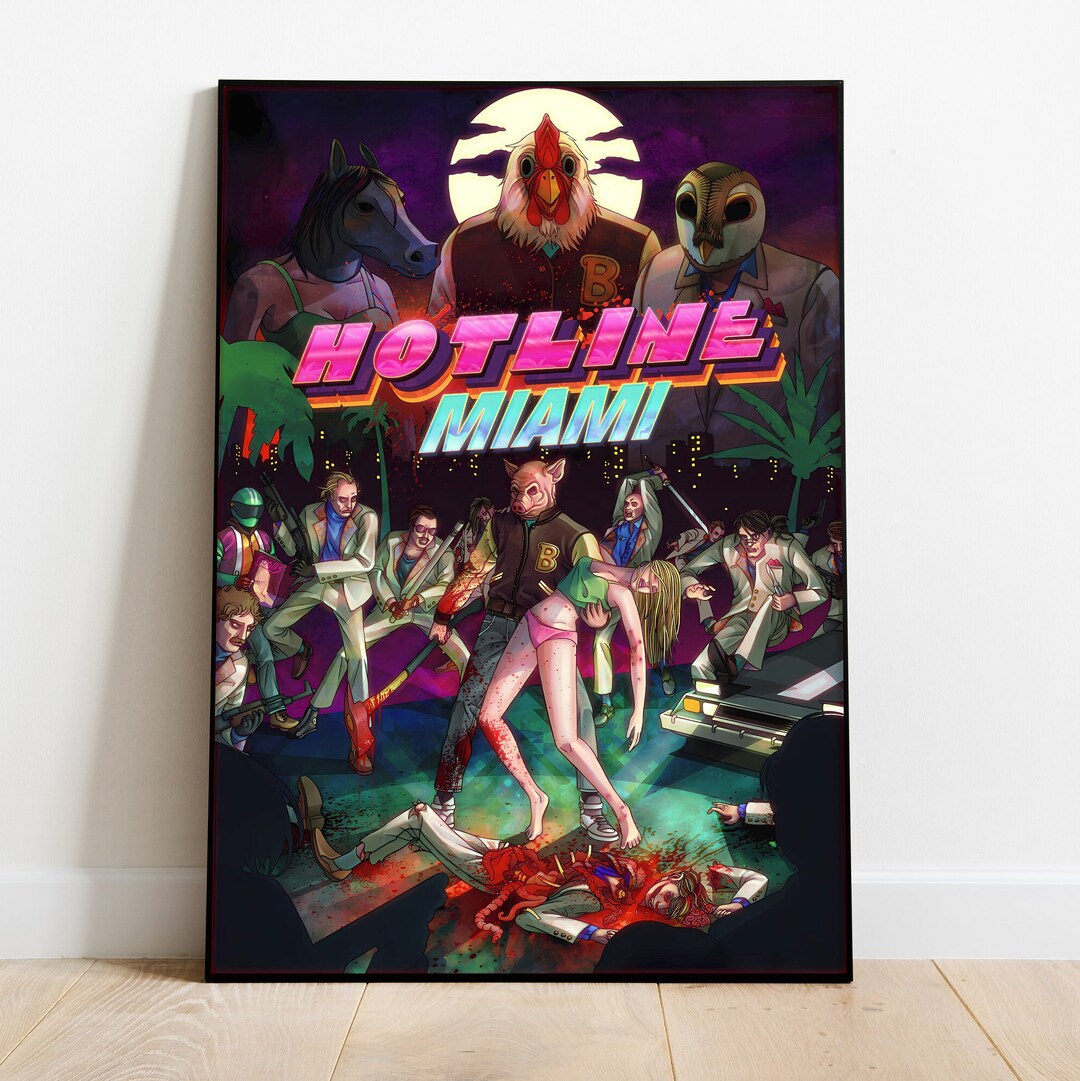 Hotline Miami Poster, Wall Art & Home Decor, Retro-styled Action Video ...