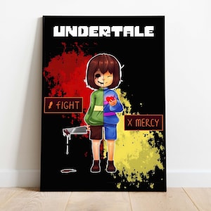 Undertale Poster, Wall Art & Home Decor, Indie RPG Video Game Poster ...