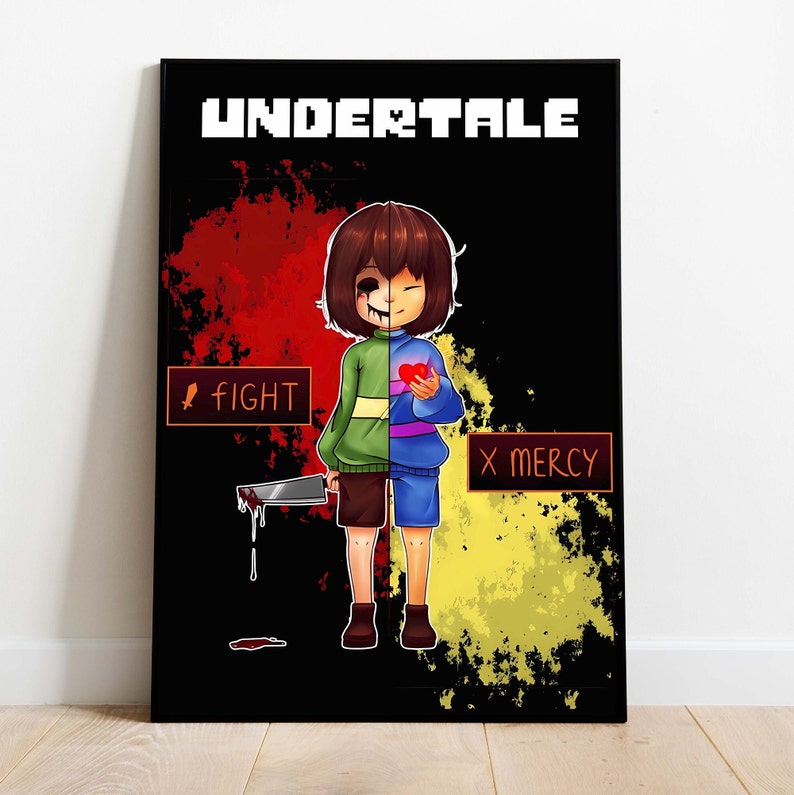 Undertale Poster, Wall Art & Home Decor, Indie RPG Video Game Poster ...
