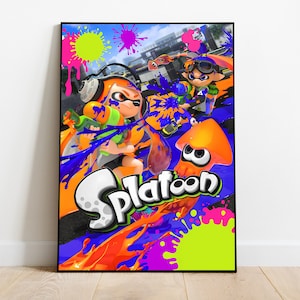 Splatoon Poster, Wall Art & Home Decor, Colorful Ink Shooter Video Game ...