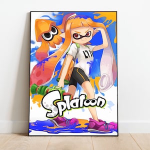 Splatoon Poster, Wall Art & Home Decor, Colorful Ink Shooter Video Game ...