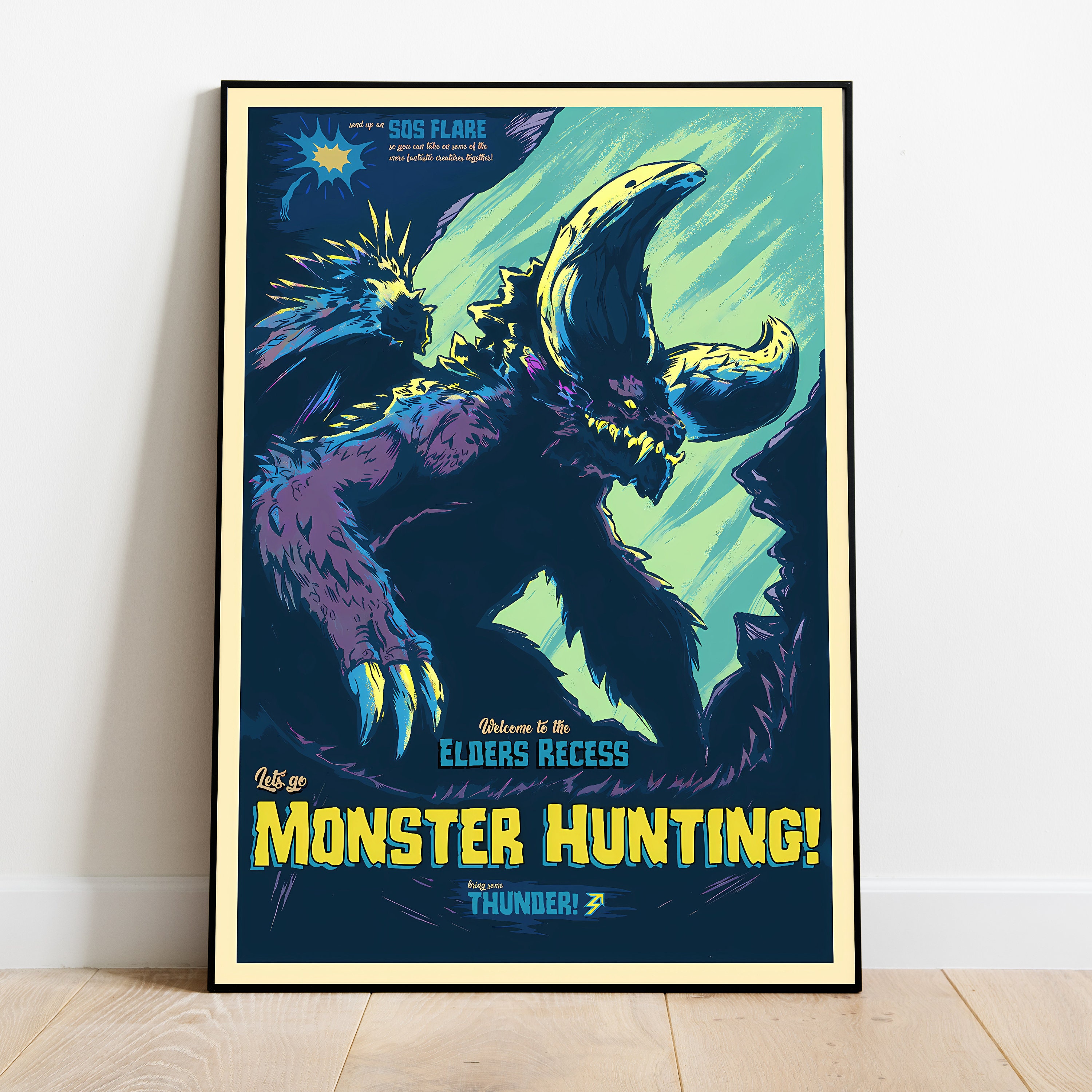 Monster Hunter Poster, Wall Art & Home Decor, Action RPG Video Game ...