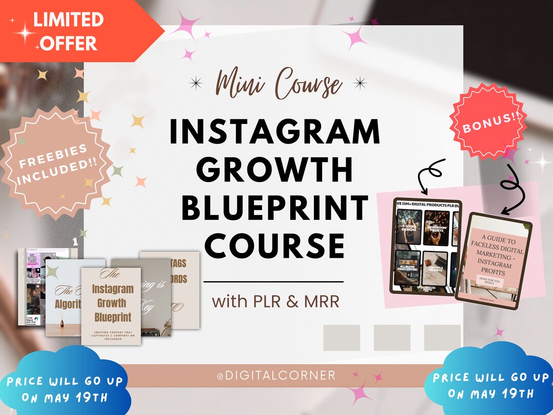 Instagram Growth Blueprint With Master Resell Rights & PLR, Instagram ...