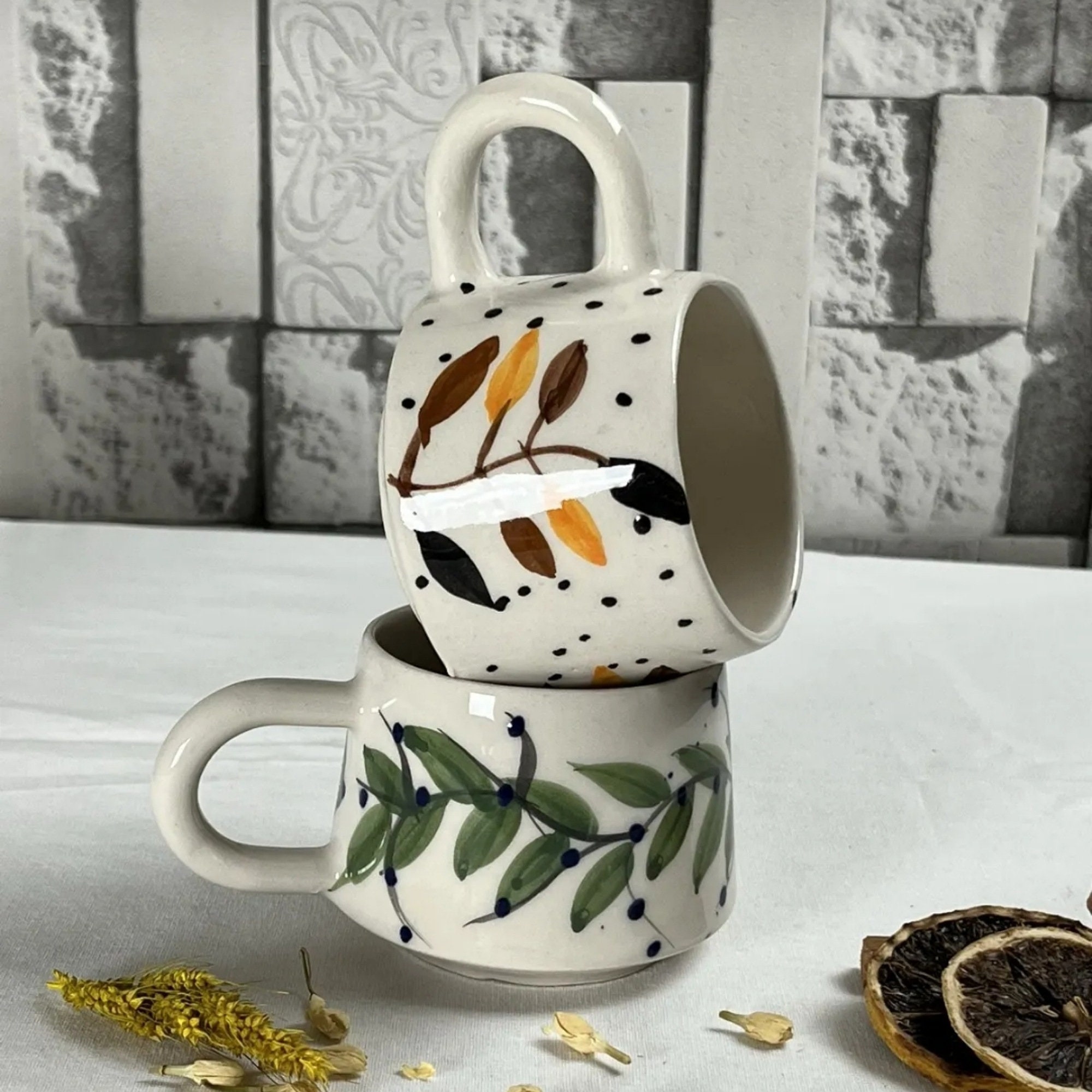 Set of 2 and Set of 3 Handmade Ceramic Coffee Cup, Ceramic Mug, Coffee ...