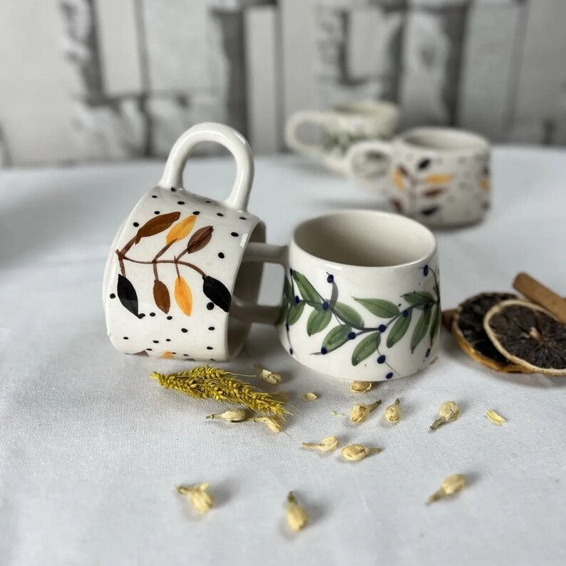 Set of 2 and Set of 3 Handmade Ceramic Coffee Cup, Ceramic Mug, Coffee ...
