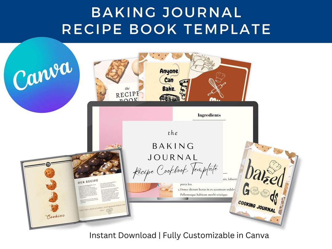 Personalized Recipe Book Template | Digital Baking Journal | Bread ...