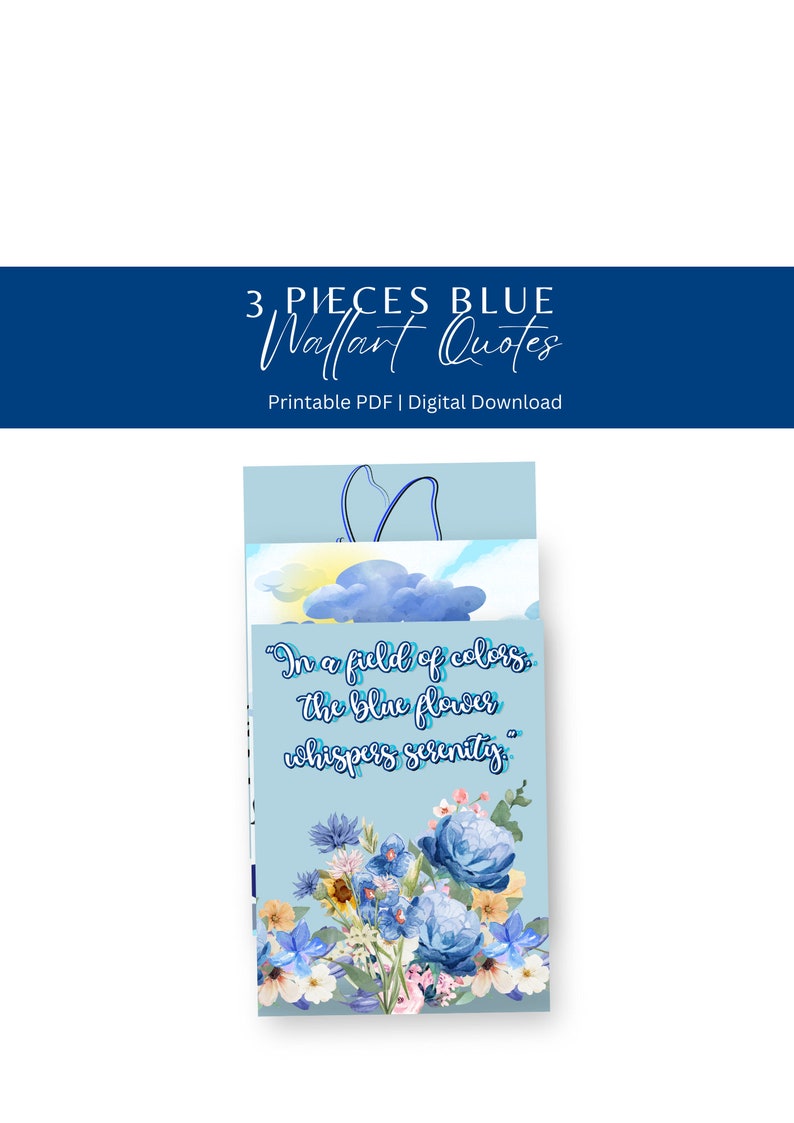 Blue Positive Affirmation Wall Art Trendy | Bedroom Decor Blue Poster ...