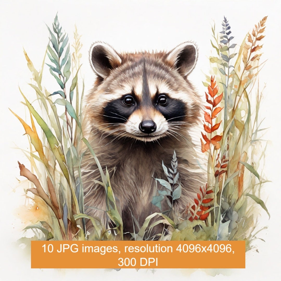 Raccoon Clip Art Clipart Bundle Digital Prints 10 High Quality Jpgs ...